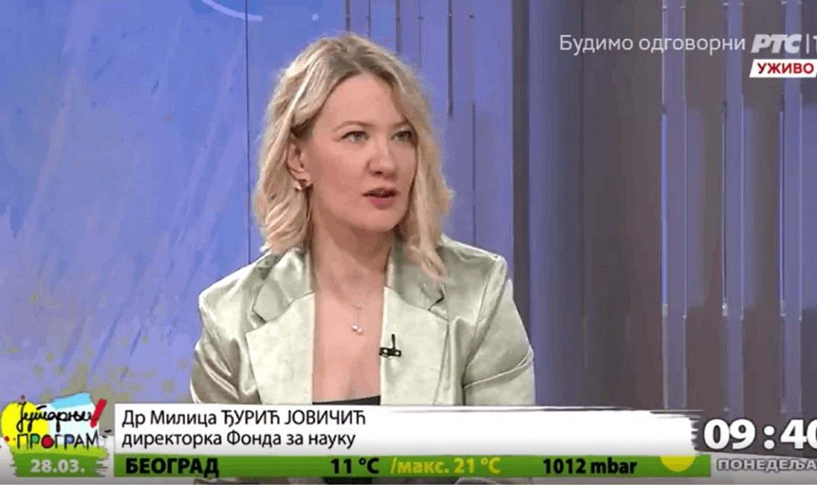 Milica Djuric Jovicic jutarnji program RTS – Fond za nauku